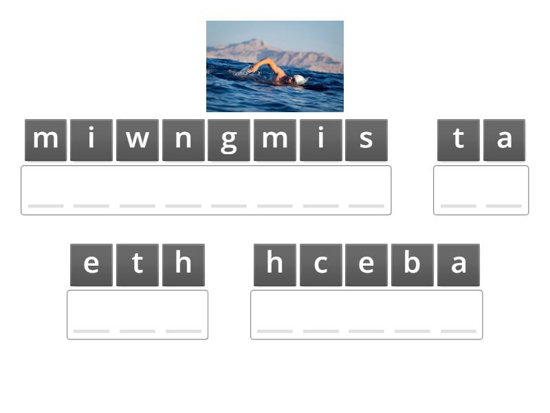 summer activities - Anagram