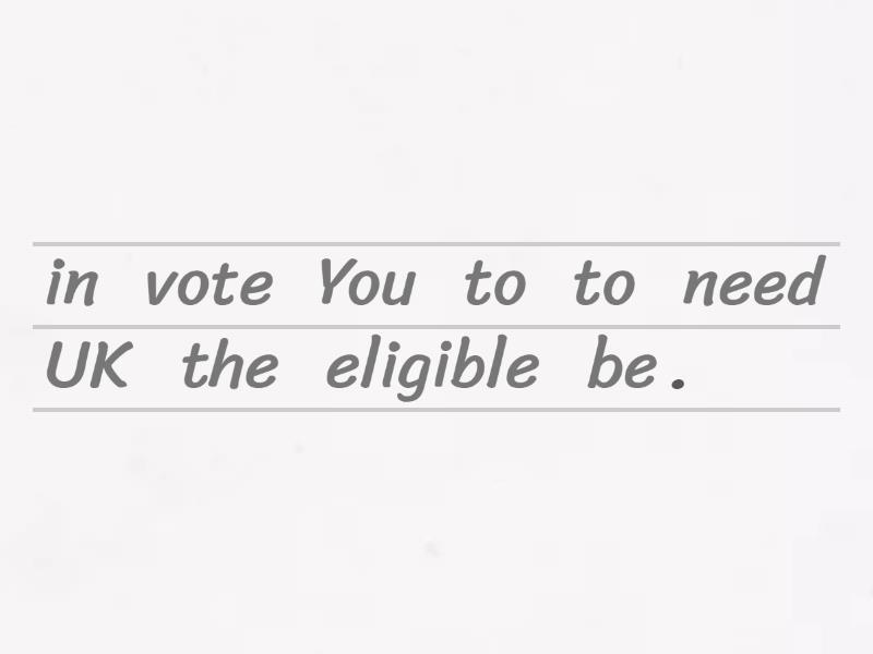 Voting sentences - Unjumble