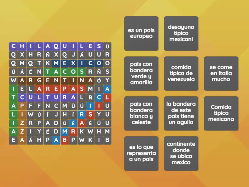 sopa de letras cultura - Wordsearch