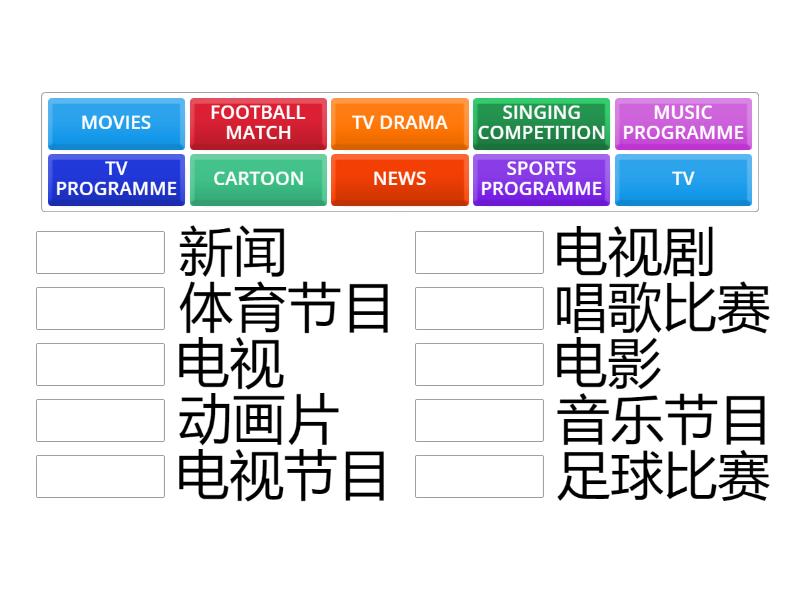 TV VOCABULARY THEME 1 TOPIC 3 CHARACTER TO ENGLISH - Match up