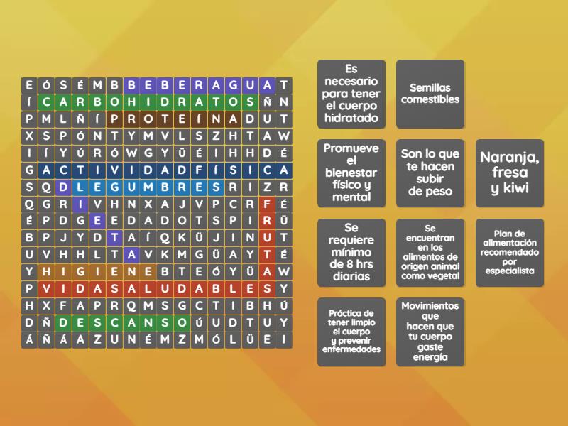 Vida Saludable - Sopa de letras