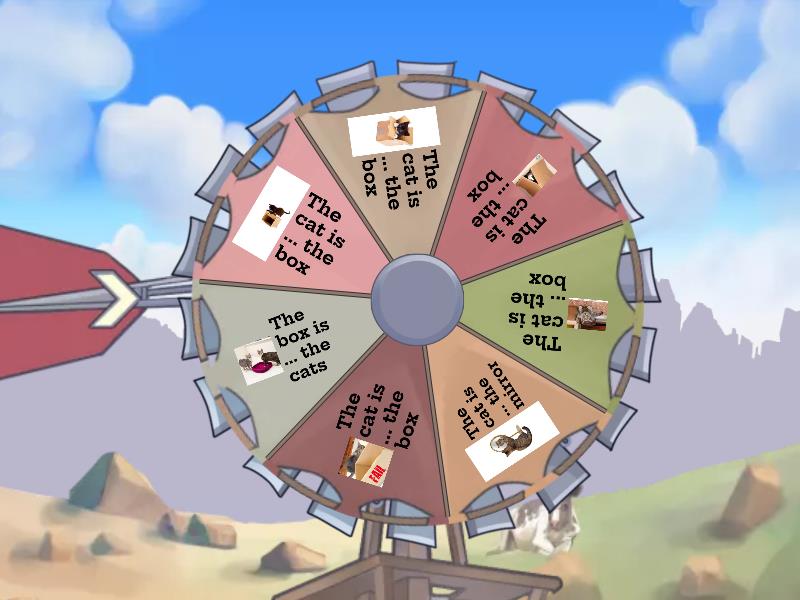 Prepositions of place - Spin the wheel