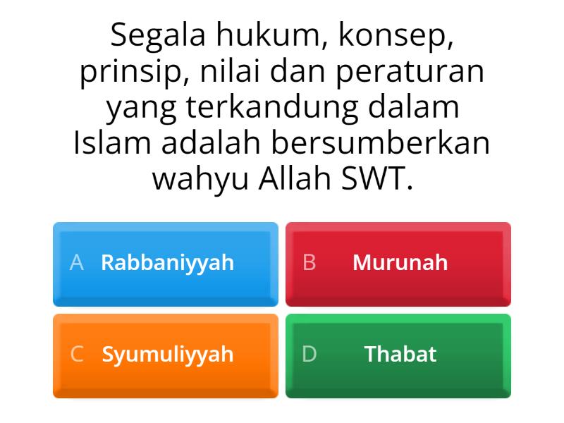 Uji Minda Prinsip Pandangan Hidup Islam - Quiz