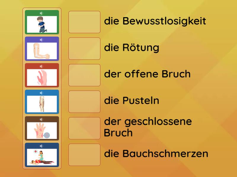 2-Verben zum Thema Unfall - Match up