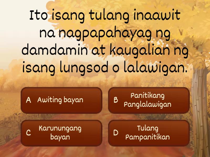 Awiting-bayan - Quiz