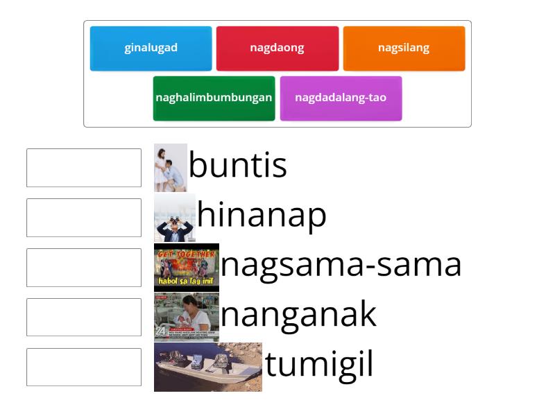 Tukuyin ang kasingkahulugan ng mga salita. - Match up