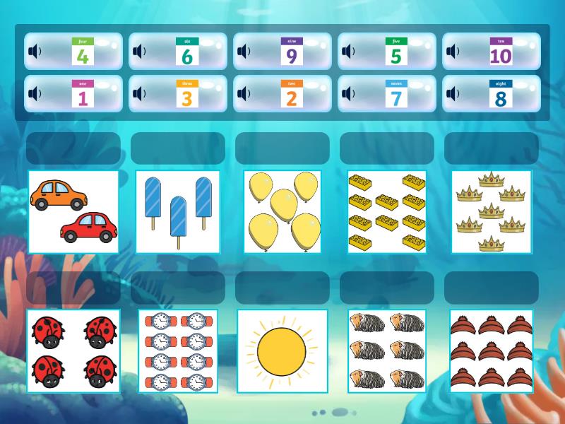 Matching Numbers to quantity (1 to 10) - Match up