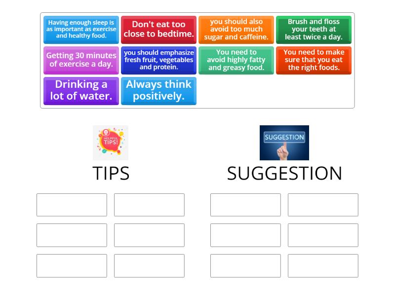 Decide as the suggestion or tips! - Group sort