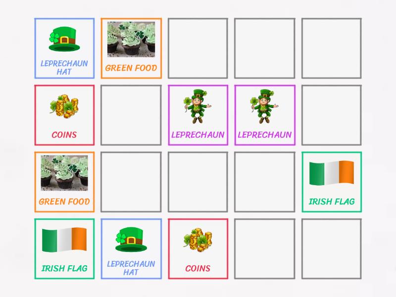 St Patrick's Day Vocabulary (Memory Game) - Matching pairs