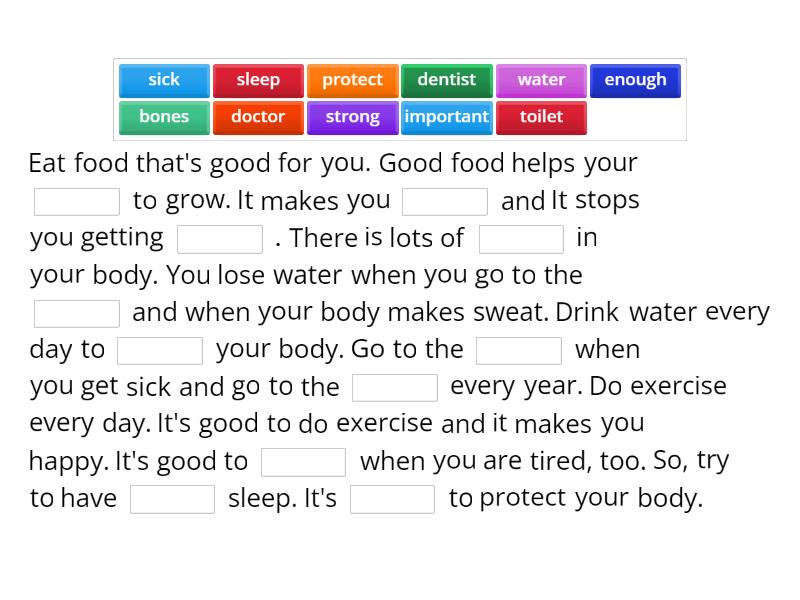 protect your body - Complete the sentence