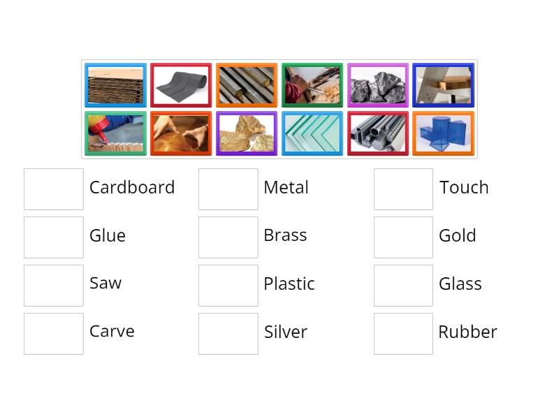 Unit 7 - Materials - Match up