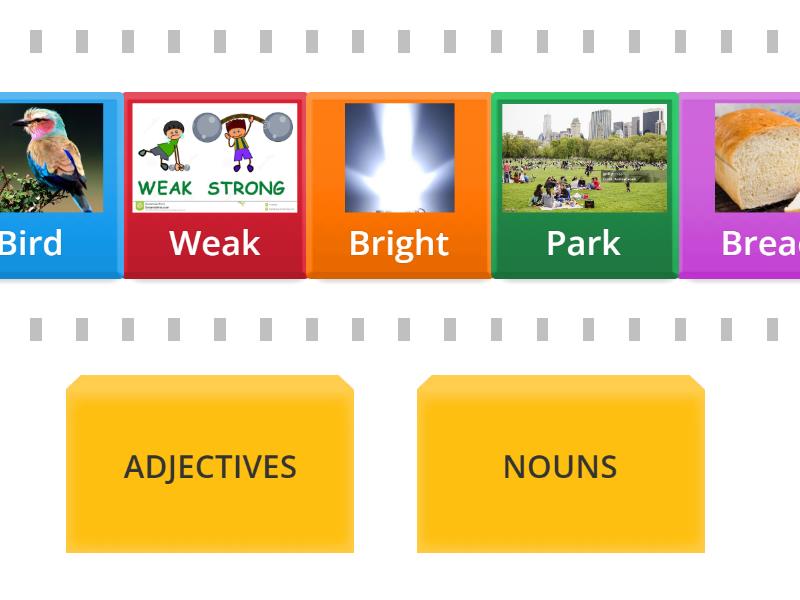 Adjectives and Nouns - Speed sorting