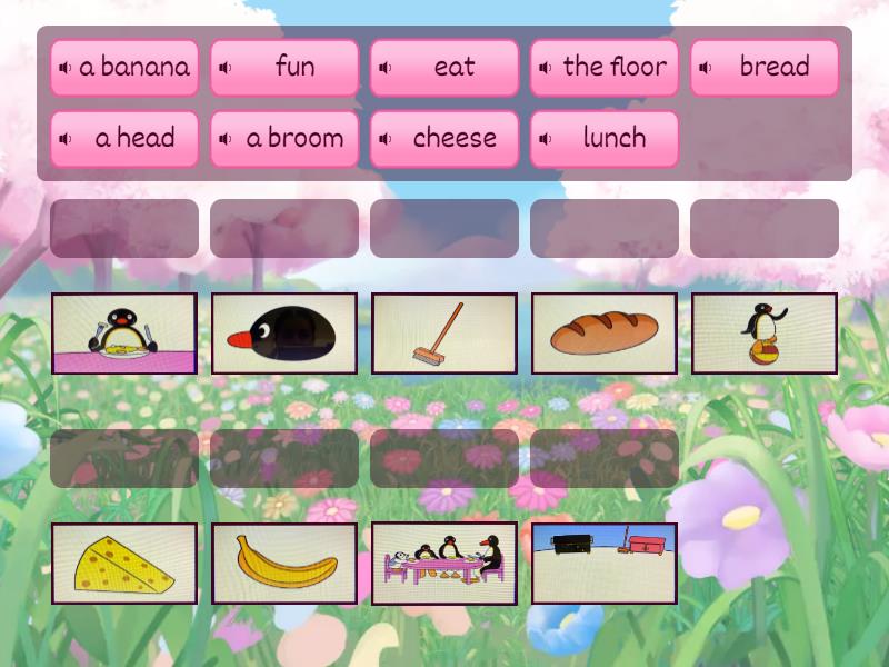 preschool pingu "food" - Match up