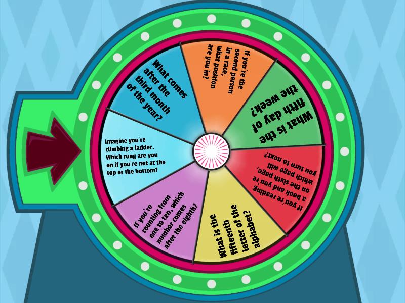 Riddles: ordinal numbers - Spin the wheel
