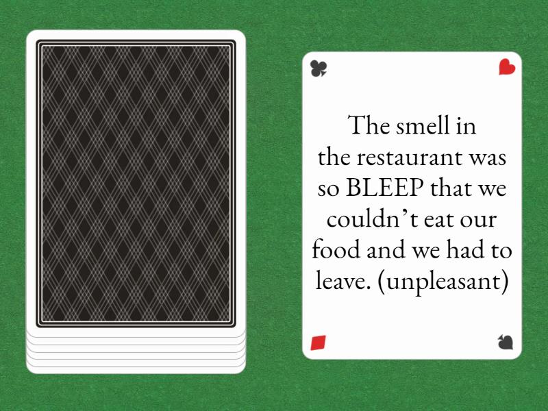 Roadmap B1 2C Vocabulary - Bleep game StB - Speaking cards