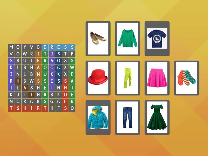 SM1 Unit 7 Clothes - Wordsearch