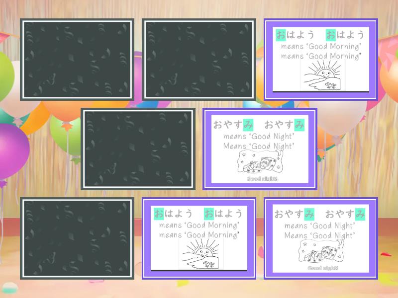 Greetings Song - Matching pairs