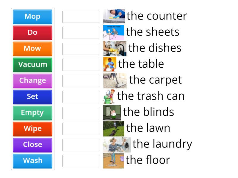 Household chores - Match up