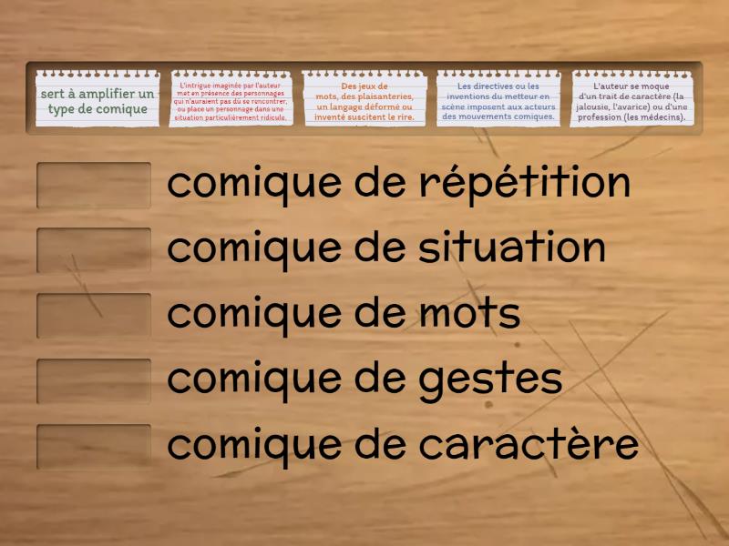 Les types de comique - Match up