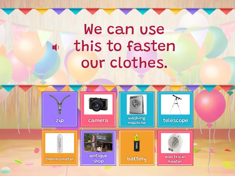 Welcome 3 Unit 11 things we use - Find the match