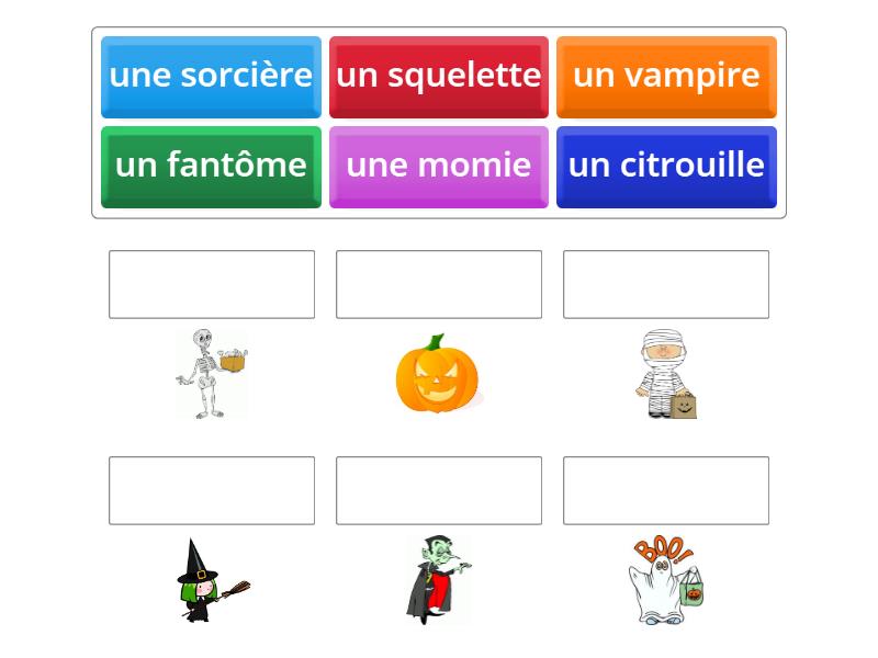 French Halloween Vocabulary - Match up