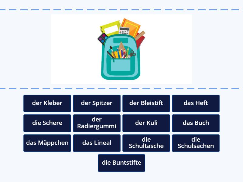 3.Klasse: die Schulsachen - Find the match