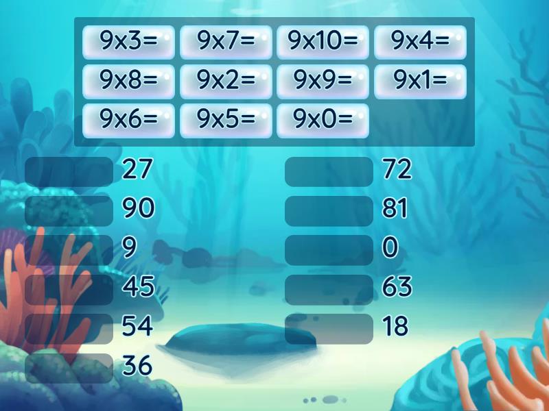 Multiplication x9 - Match up