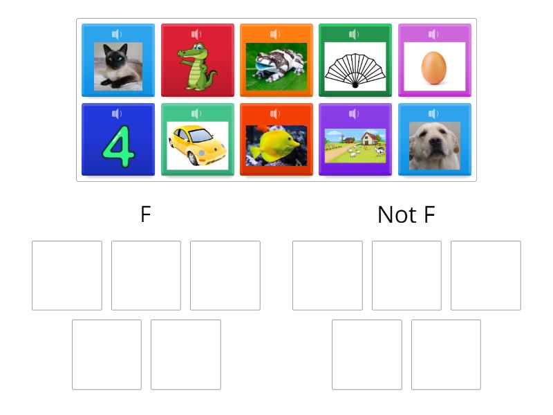LETTER F phonics - Group sort