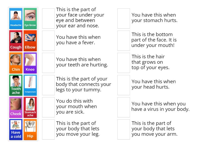 body parts & Sick - Match up