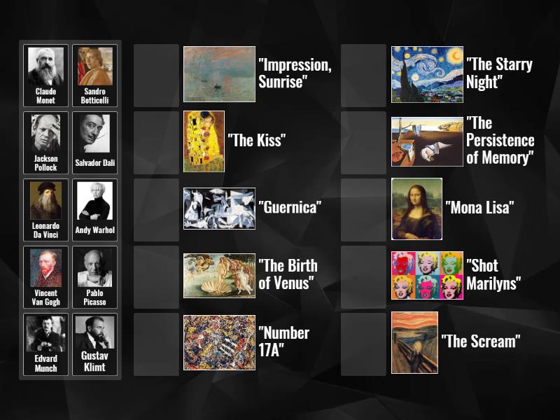 Famous Paintings and Artists_match - Match up