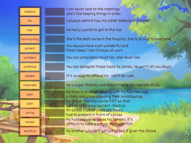 Roadmap B1 1B character - Une las parejas