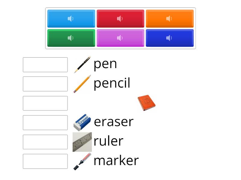 Grade 3 - School Supplies - Match up