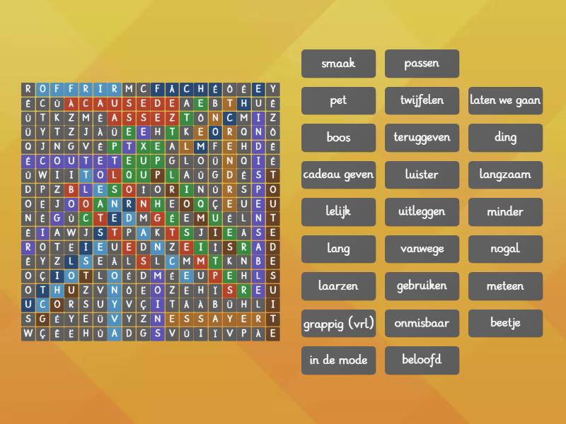 woordzoeker voca ch3 AG2 - Wordsearch