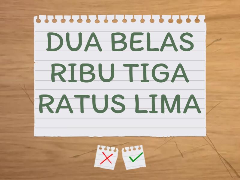 membaca nombor hingga enam (6) digit dalam bentuk perkataan - Flash cards