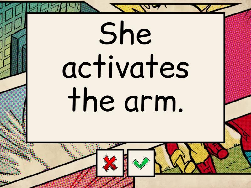 I activate the arm. to activate the arm - Flash cards