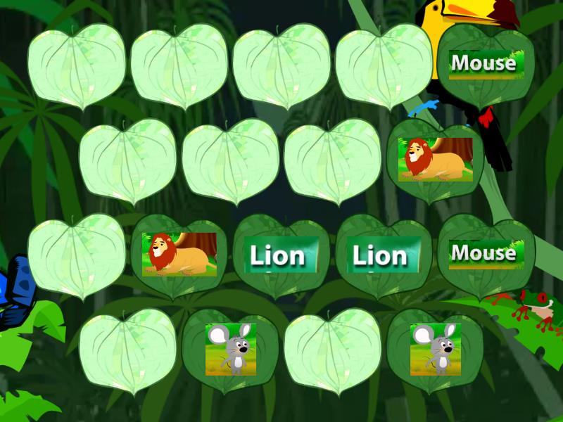 THE LION AND THE MOUSE - VOCABULARY - Matching pairs