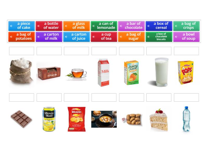 Food containers (matching) - Match up
