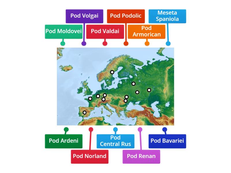Podisurile Europei - Diagramă etichetată