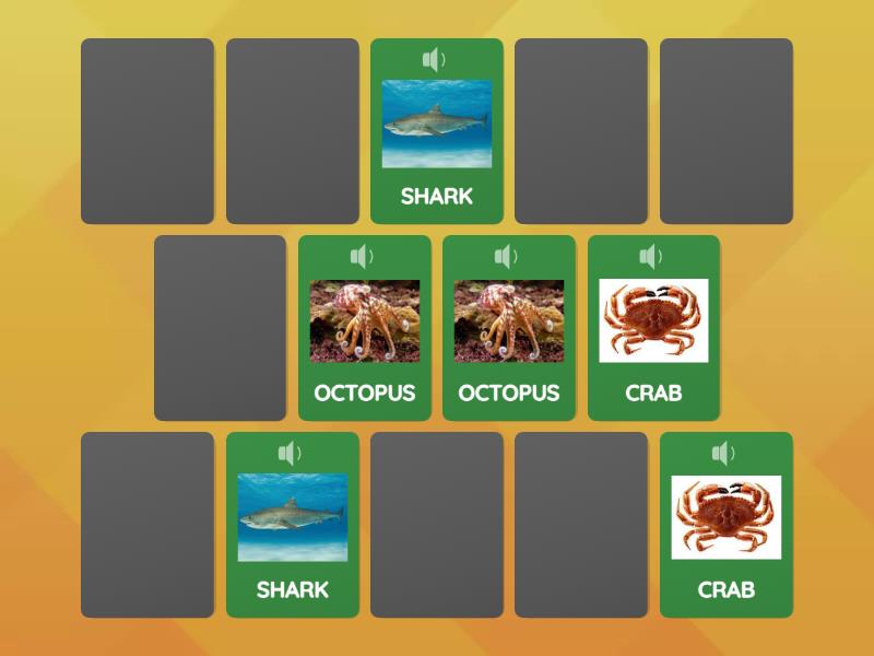 PRE SCHOOL SEA ANIMALS - Matching pairs