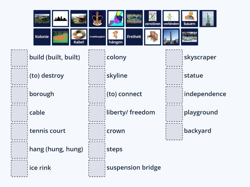 Vocabulary Unit 1, Lighthouse 4 pp.14-15 + worksheets USA - Match up