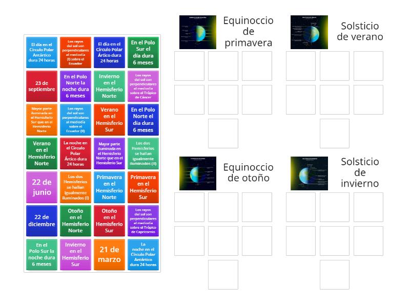 ¿Conoces las estaciones del año? - Group sort