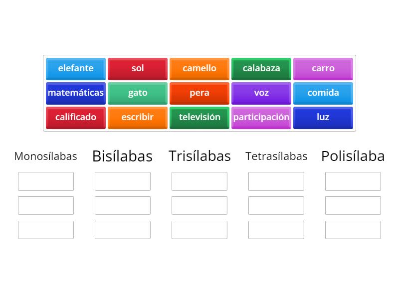 Clasificación de sílabas - Group sort