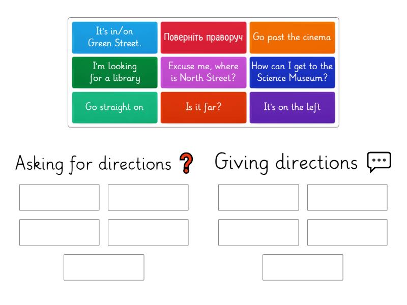 GG 2 Asking for and giving directions - Group sort