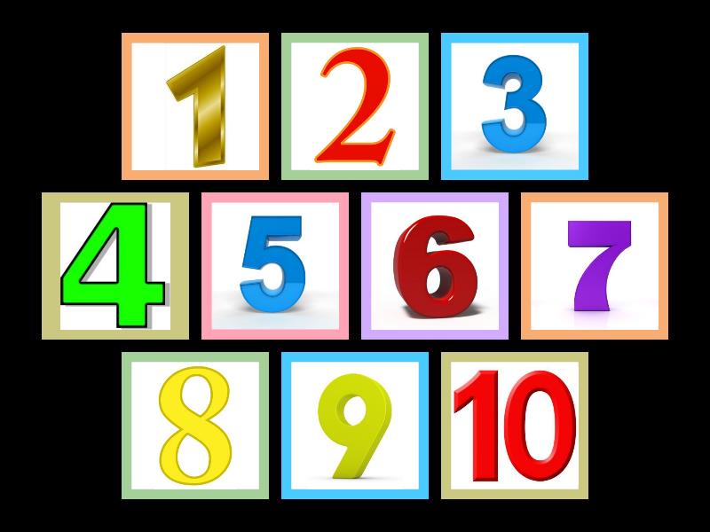Numbers 1-10 flashcards - Flip tiles