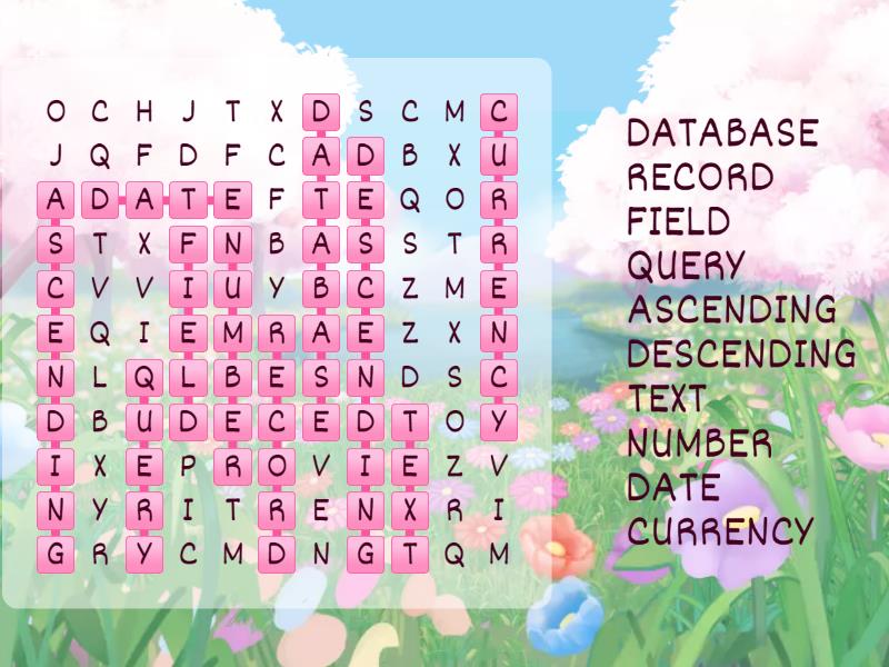 Databases - Wordsearch