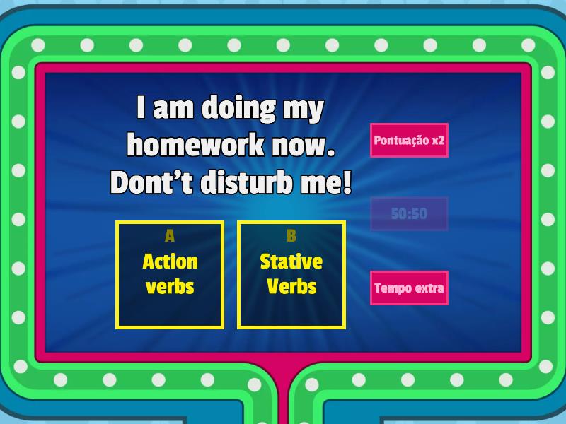 Action verbs & Stative Verbs - Game show de TV