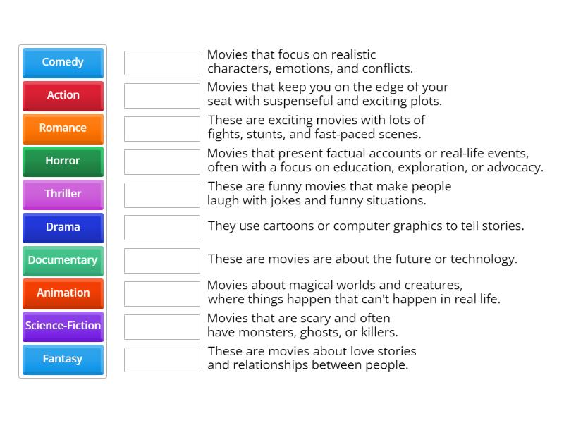 Movie genres - Match up