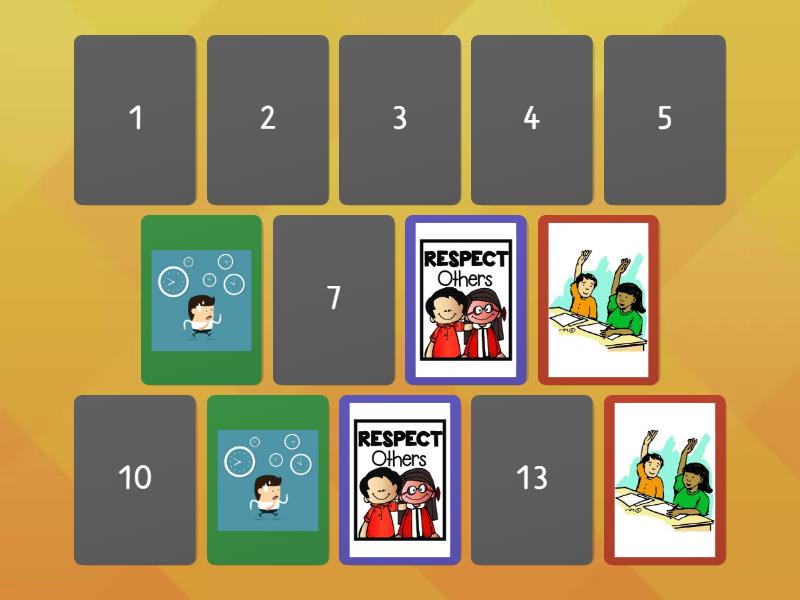 CLASSROOM RULES - Matching pairs