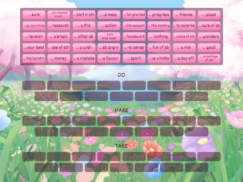 Verbs do-make-take - Group sort