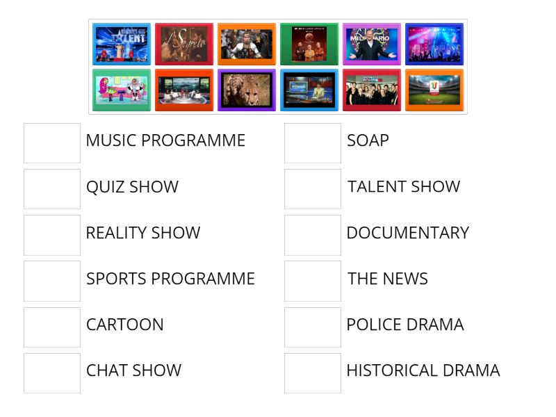 TV PROGRAMMES VOCABULARY - Match up